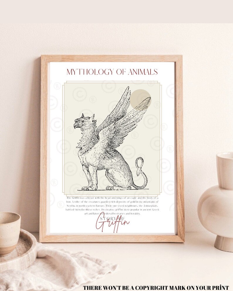 Griffin Art Mythical Animals Mythological Art Mythical - Etsy