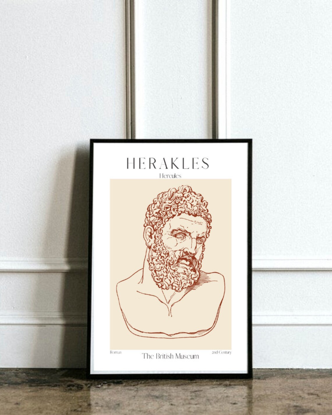 Herakles Bust Print Greek Gods Poster Roman Mythology | Etsy