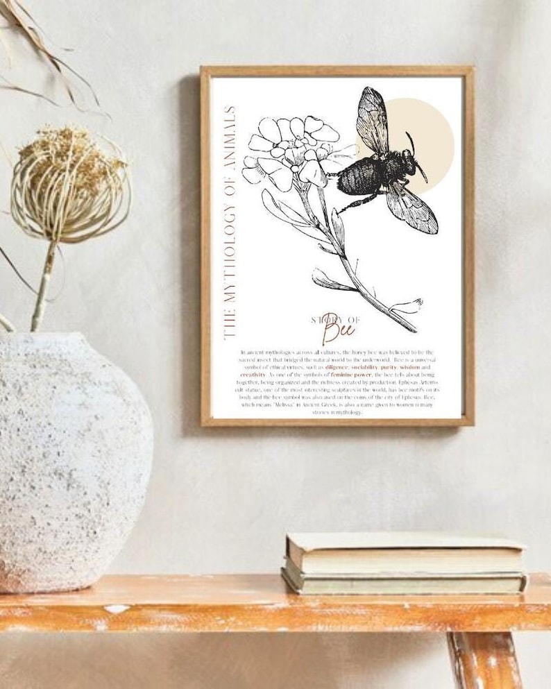 Bee Mythology Art Print, Insect Queen, Academia Decor - Etsy