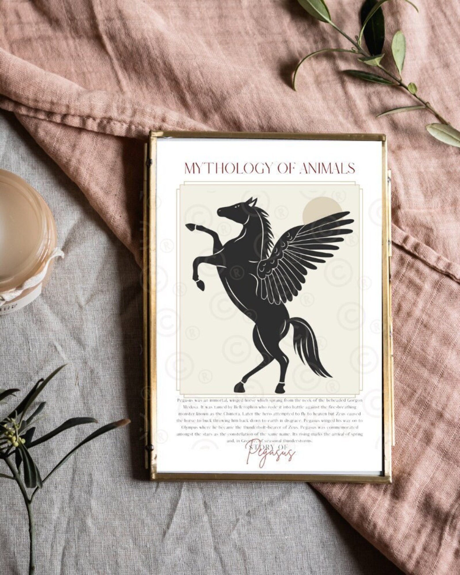 Pegasus Print, Greek Mythology Art, Mythical Creatures - Etsy
