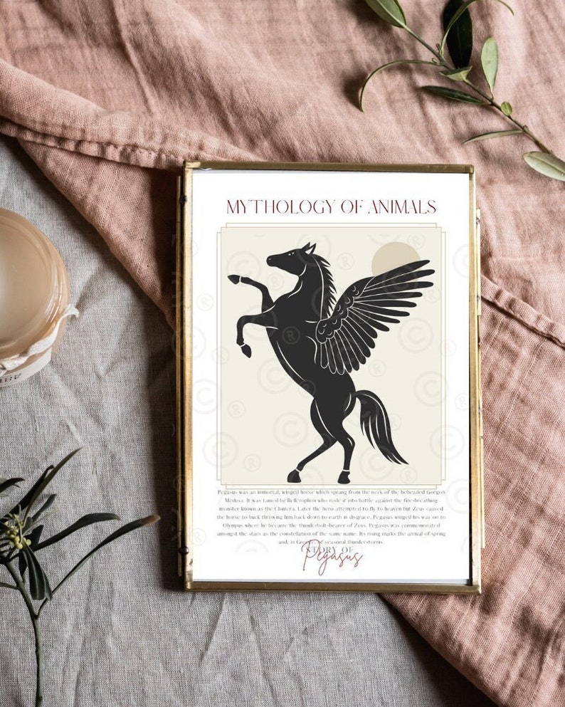 Pegasus Print Greek Mythology Poster Educational Posters - Etsy