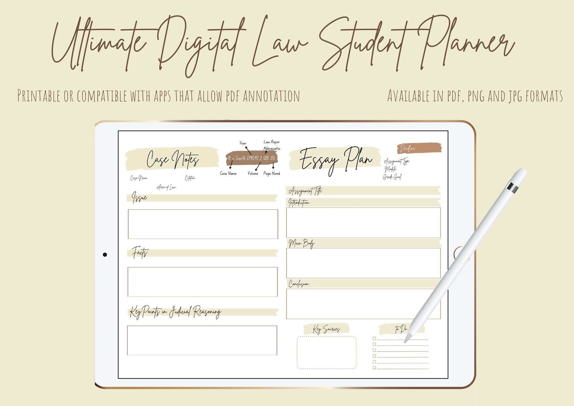 Ultimate Digital Law Student Planner | iPad | Goodnotes | Printable ...