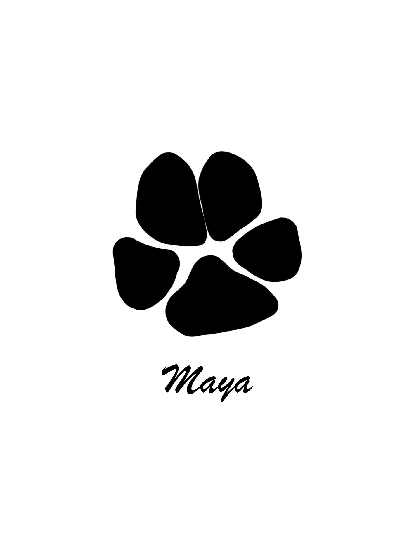 Digital Custom Paw Print - Etsy