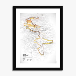 Rome Marathon / Personalised Route Map - Etsy