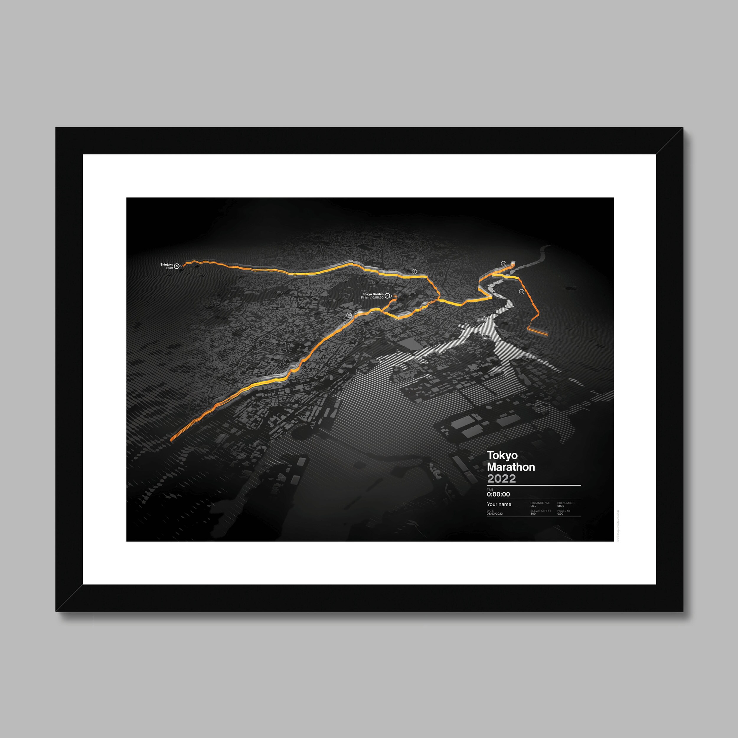 Tokyo Marathon / Personalised Route Map - Etsy