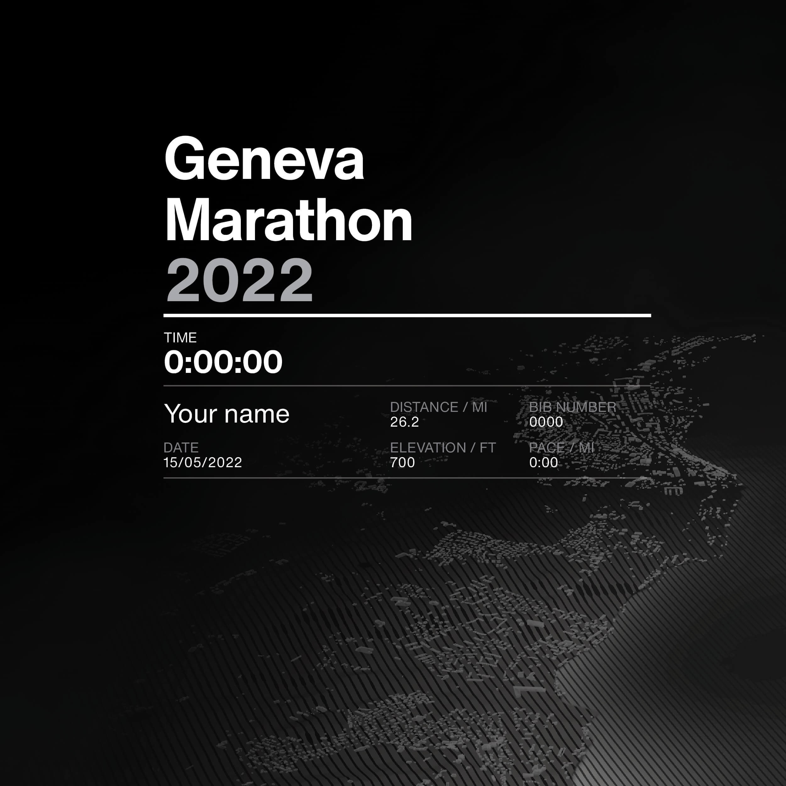Geneva Marathon / Personalised Route Map - Etsy