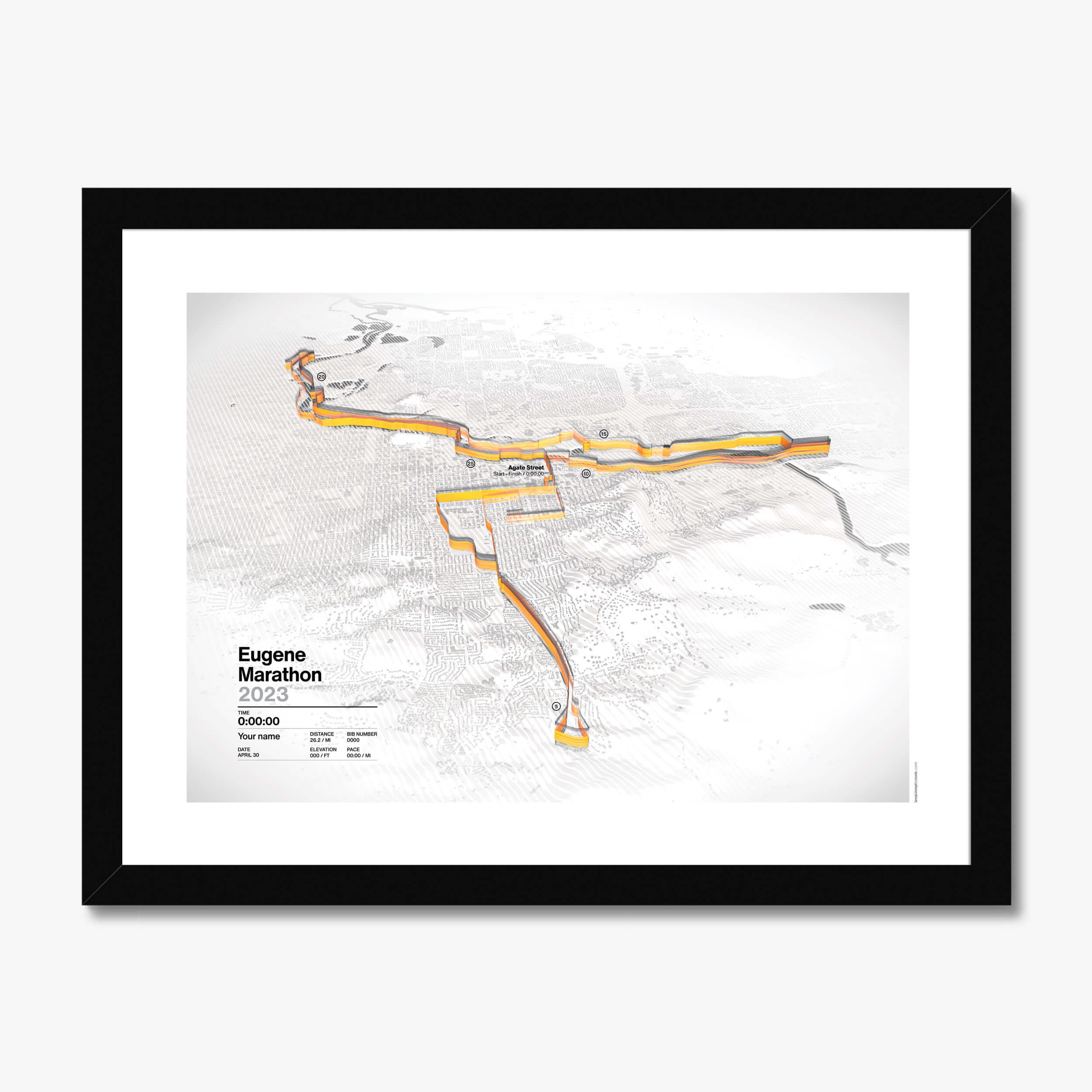 Eugene Marathon / Personalised Route Map - Etsy