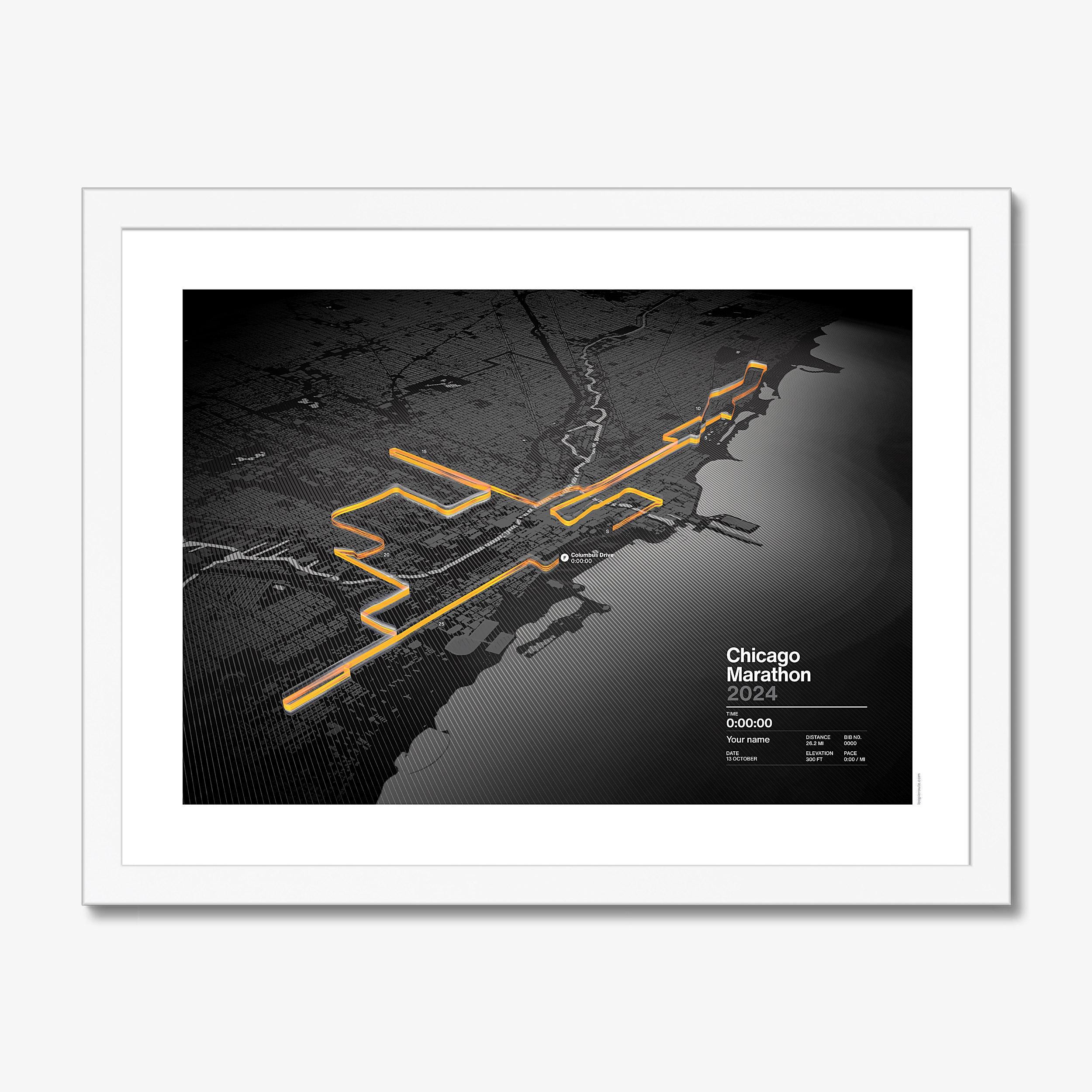 Chicago Marathon / Personalised Route Map - Etsy