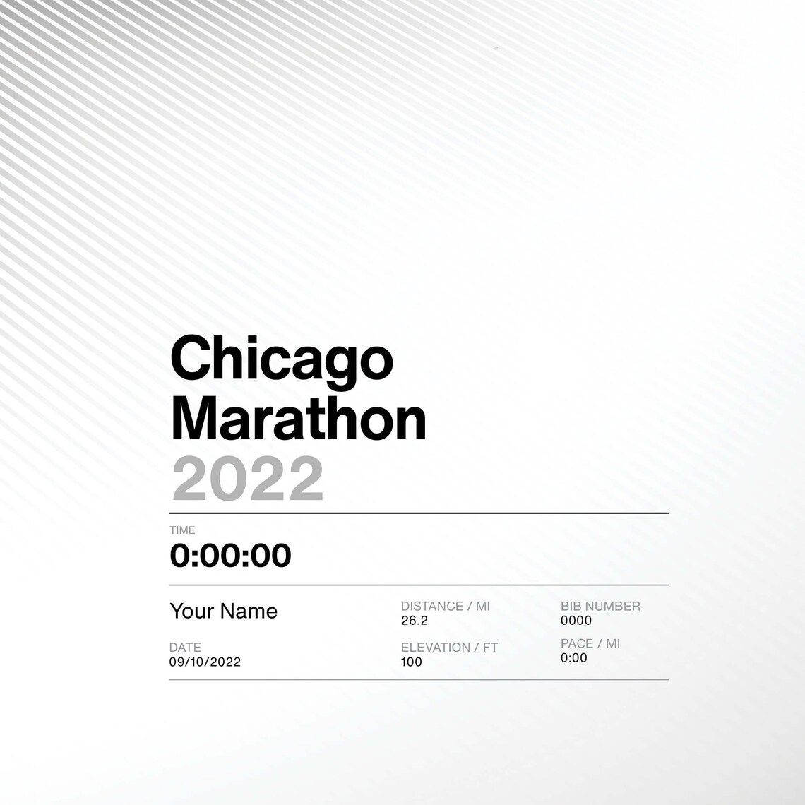 Chicago Marathon / Personalised Route Map - Etsy