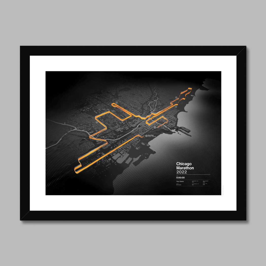 Chicago Marathon / Personalised Route Map - Etsy