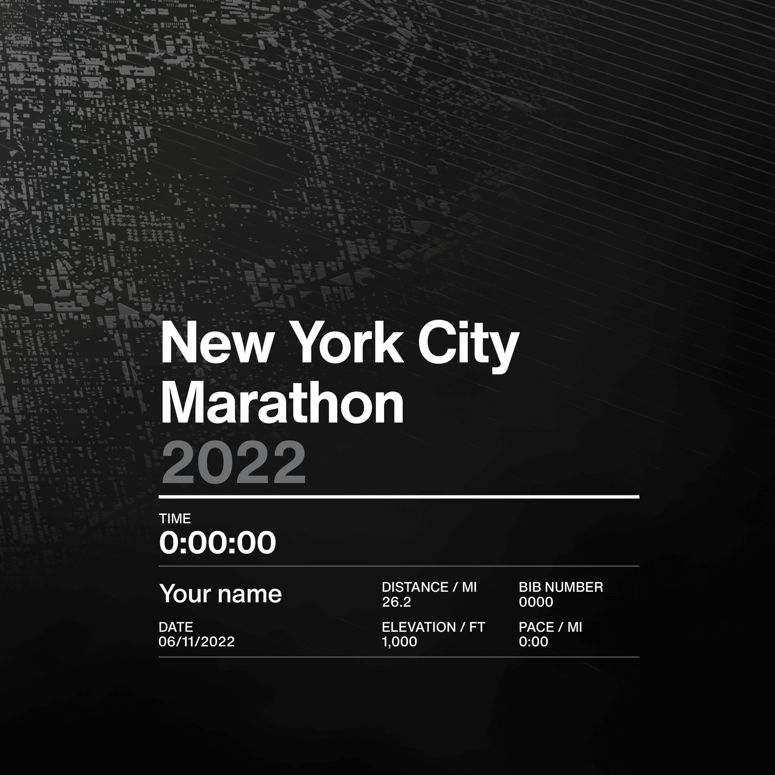 New York Marathon / Personalised Route Map - Etsy
