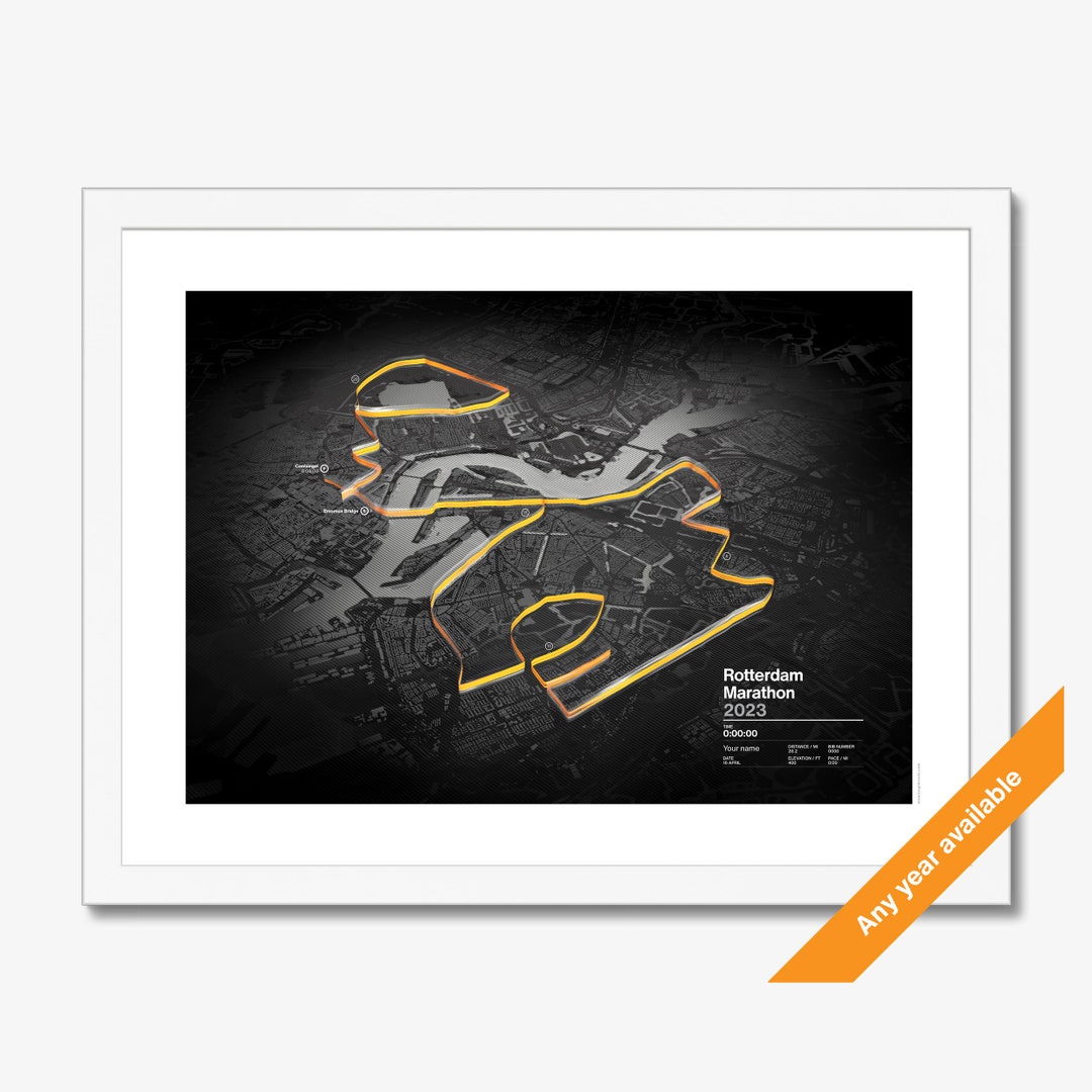 Rotterdam Marathon / Personalised Route Map - Etsy