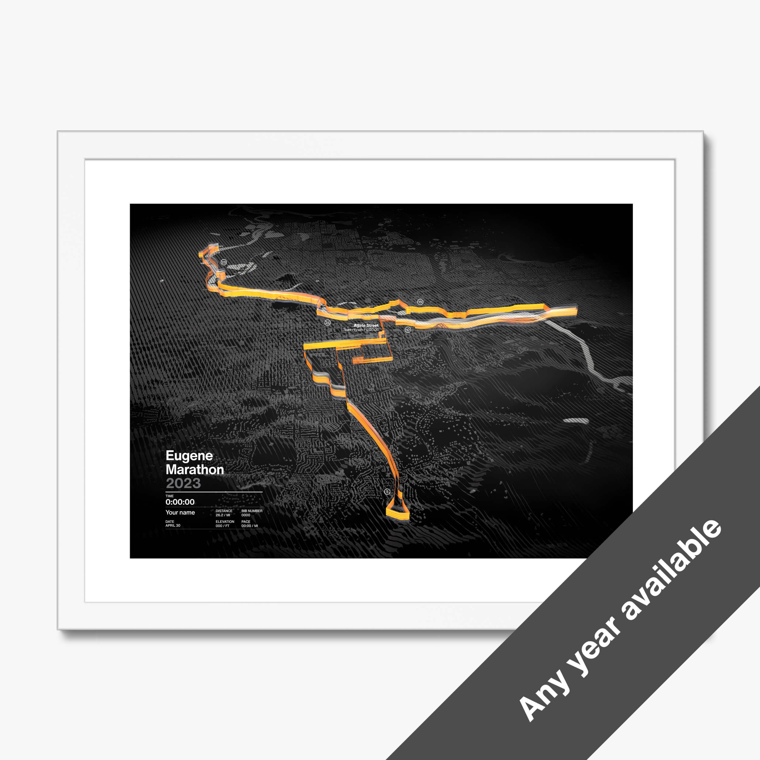 Eugene Marathon / Personalised Route Map - Etsy