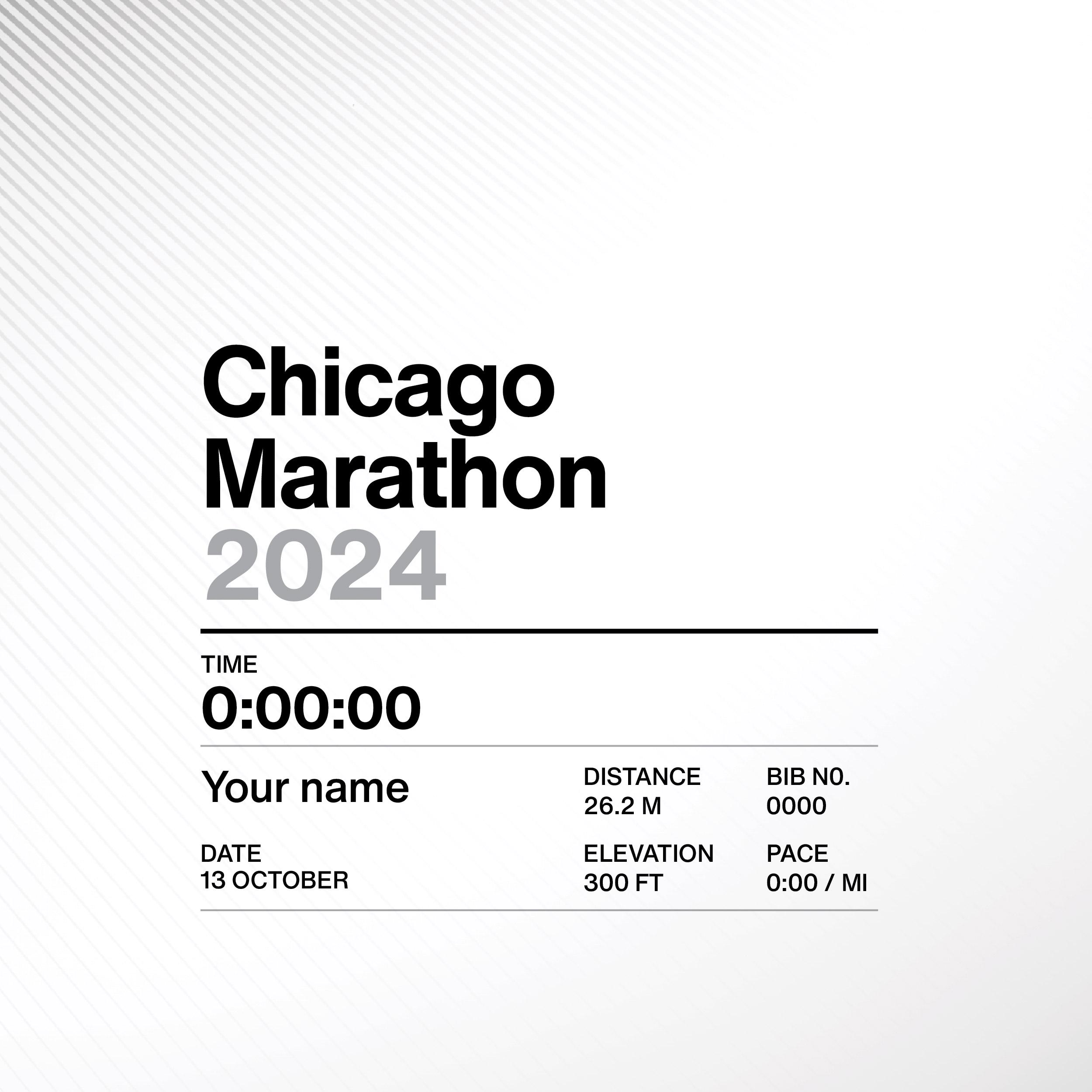 Chicago Marathon / Personalised Route Map - Etsy