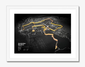 Amsterdam Personalised Marathon Poster / Memento / Gift / Art Print ...