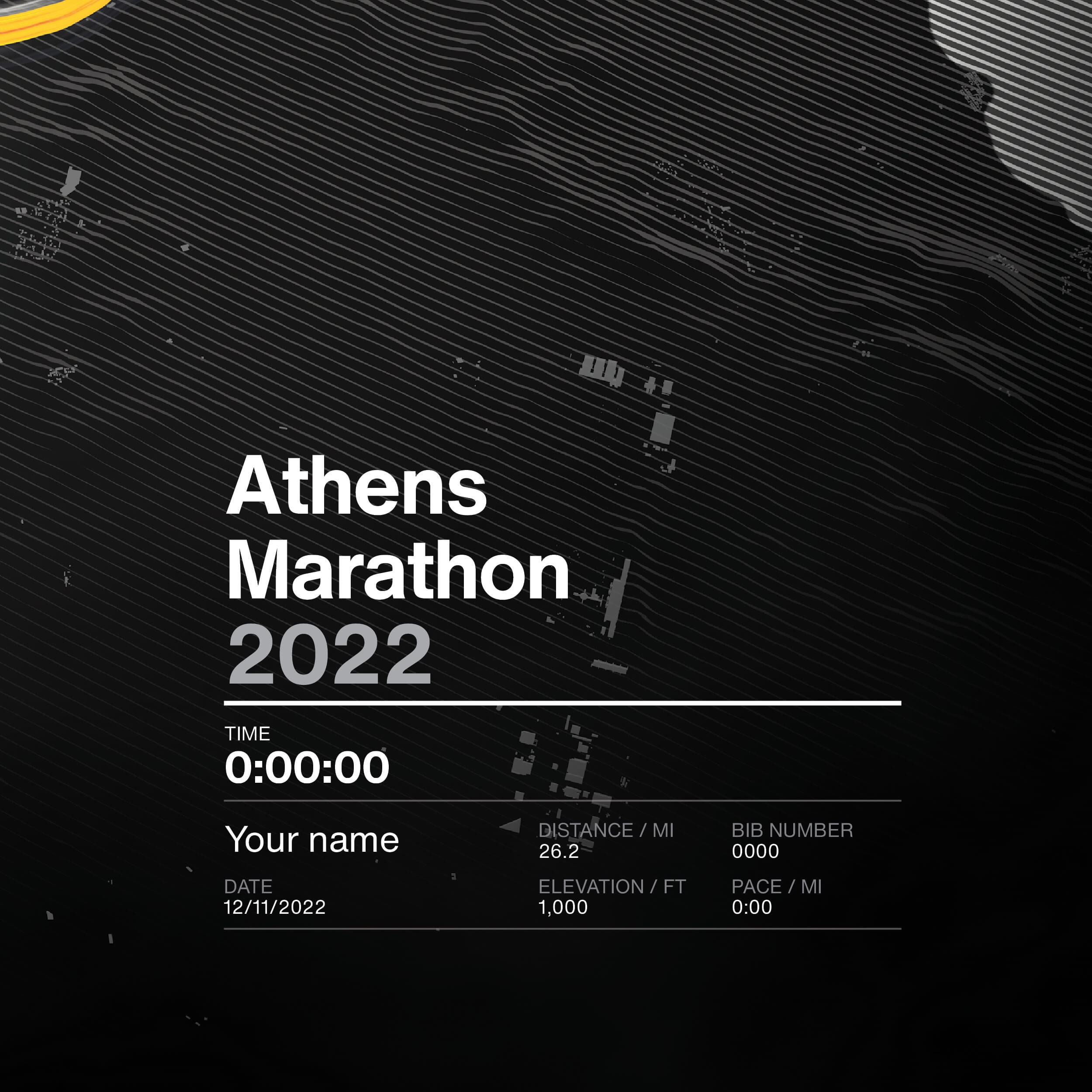 Athens Marathon / Personalised Route Map - Etsy