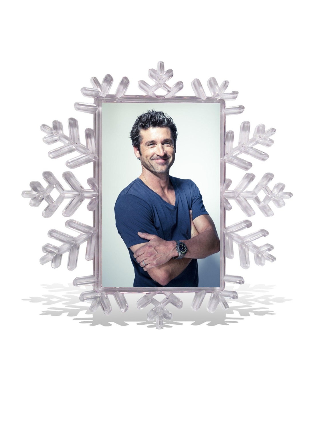 Patrick Dempsey Christmas Tree Snowflake Hanger / Decoration / Bauble ...