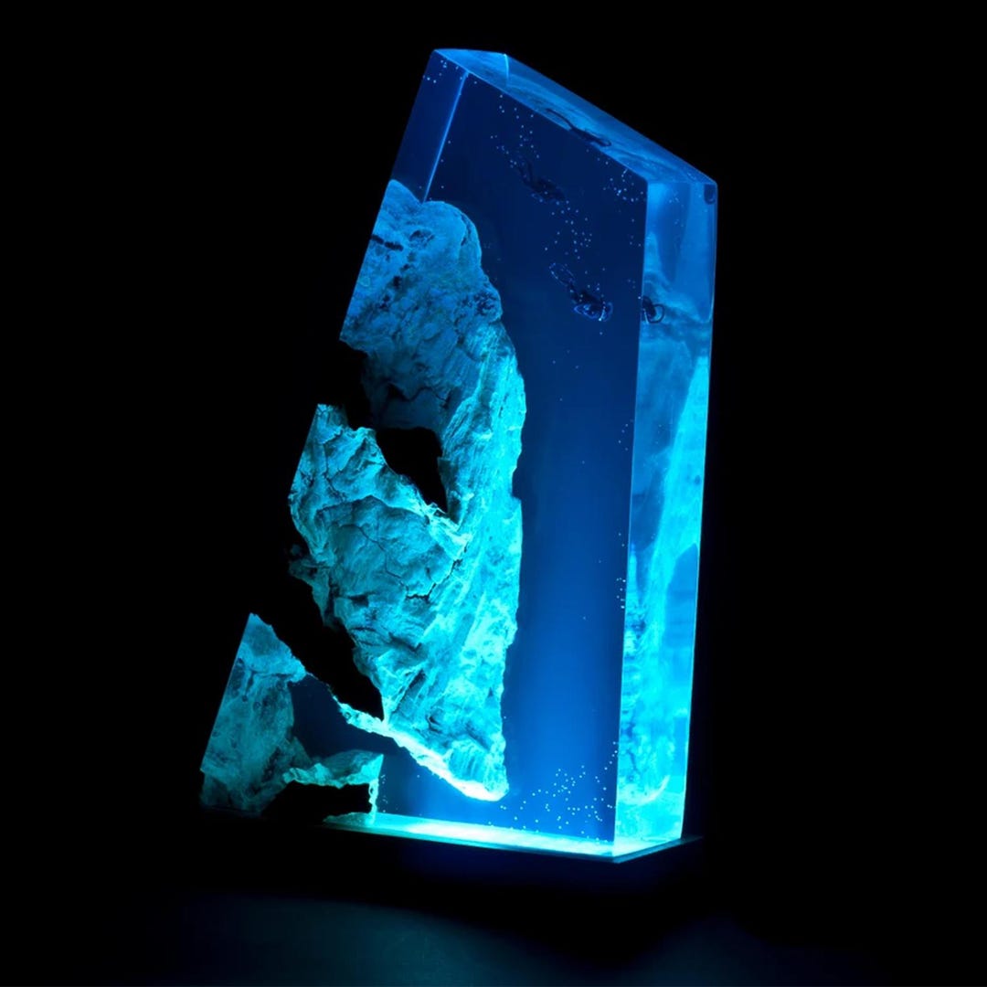 Diver, Scuba, Diving Epoxy Resin Wood Lamp, Scuba Gift, Ocean Theme ...