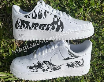 Custom “red Dragon” Air Force 1 Shoes - Etsy