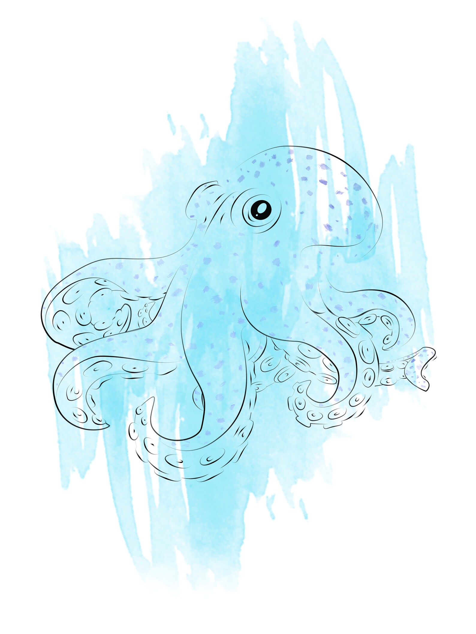 Octopus Print, Beautiful Octopus Line Drawing, PRINTABLE WALL ART ...