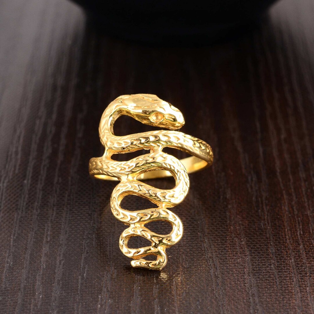 Snake Ring, Long Snake Ring, Adjustable Ring, Serpent Ring, Animal Ring ...