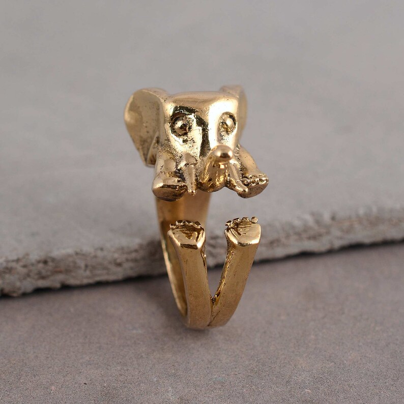 Open Elephant Ring, Elephant Jewelry, Adjustable Ring, Animal Jewelry ...