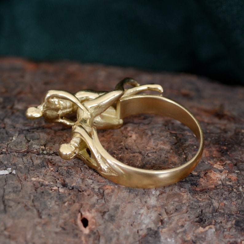 18k Gold Nude Couple Missionary Position Ring Gold Sex Ring - Etsy