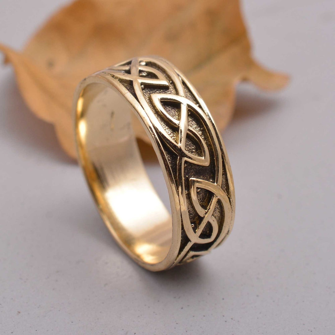 Keltische Band, massivem Messing Ring, Daumen Band, handgemachte Ring ...