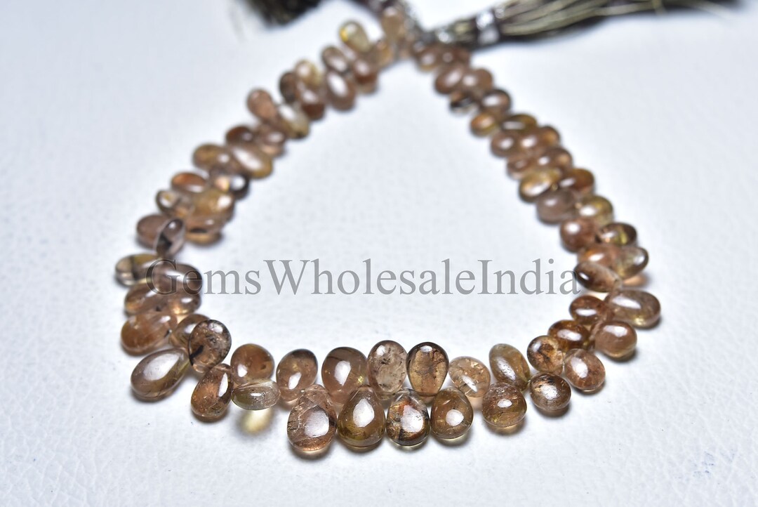 Rare Andalusite Bead Smooth Plain Pear Briolette Andalusite Briolette ...