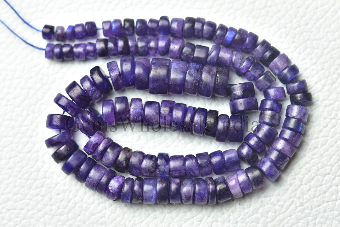 Purple Rainbow Moonstone Plain Heishi Beads DYED Moonstone Wheel ...