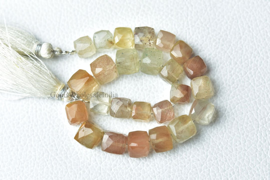 Copper Quartz Faceted Cube Shape Quartz Cube Strand Copper Quartz Cube ...