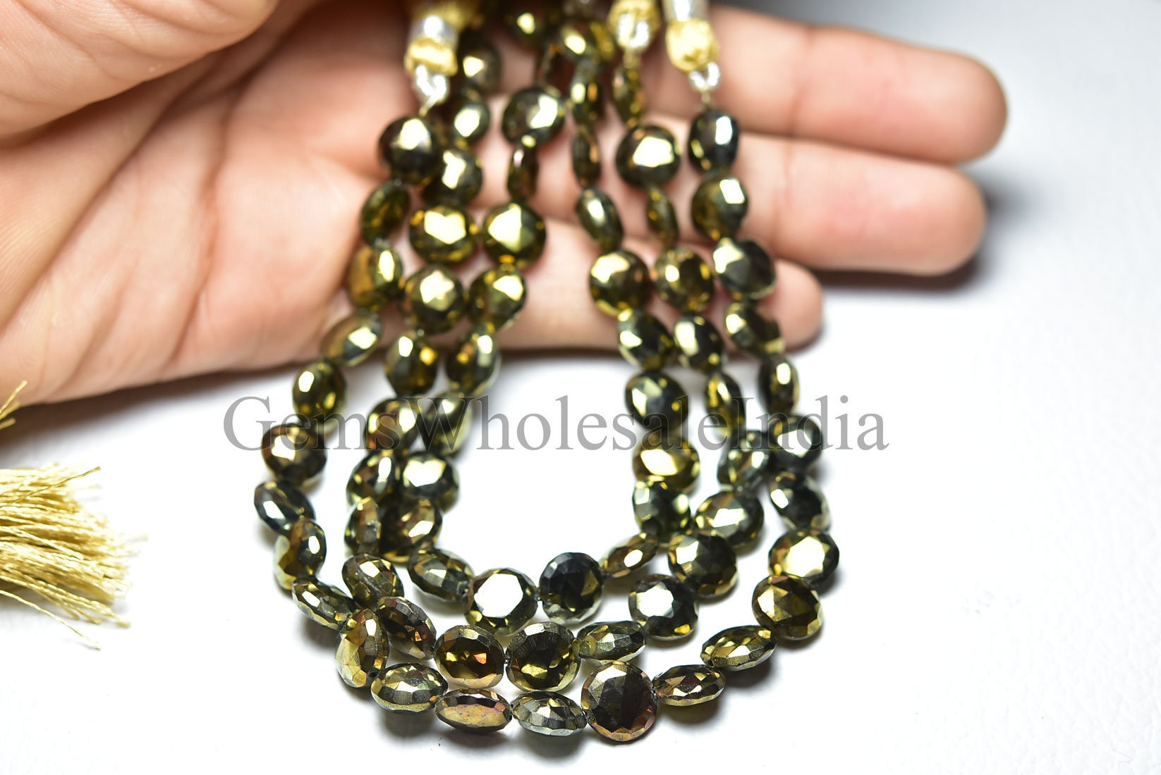 25 pcs AAA Spinel Plated Coating Faceted Coin Briolette | Etsy