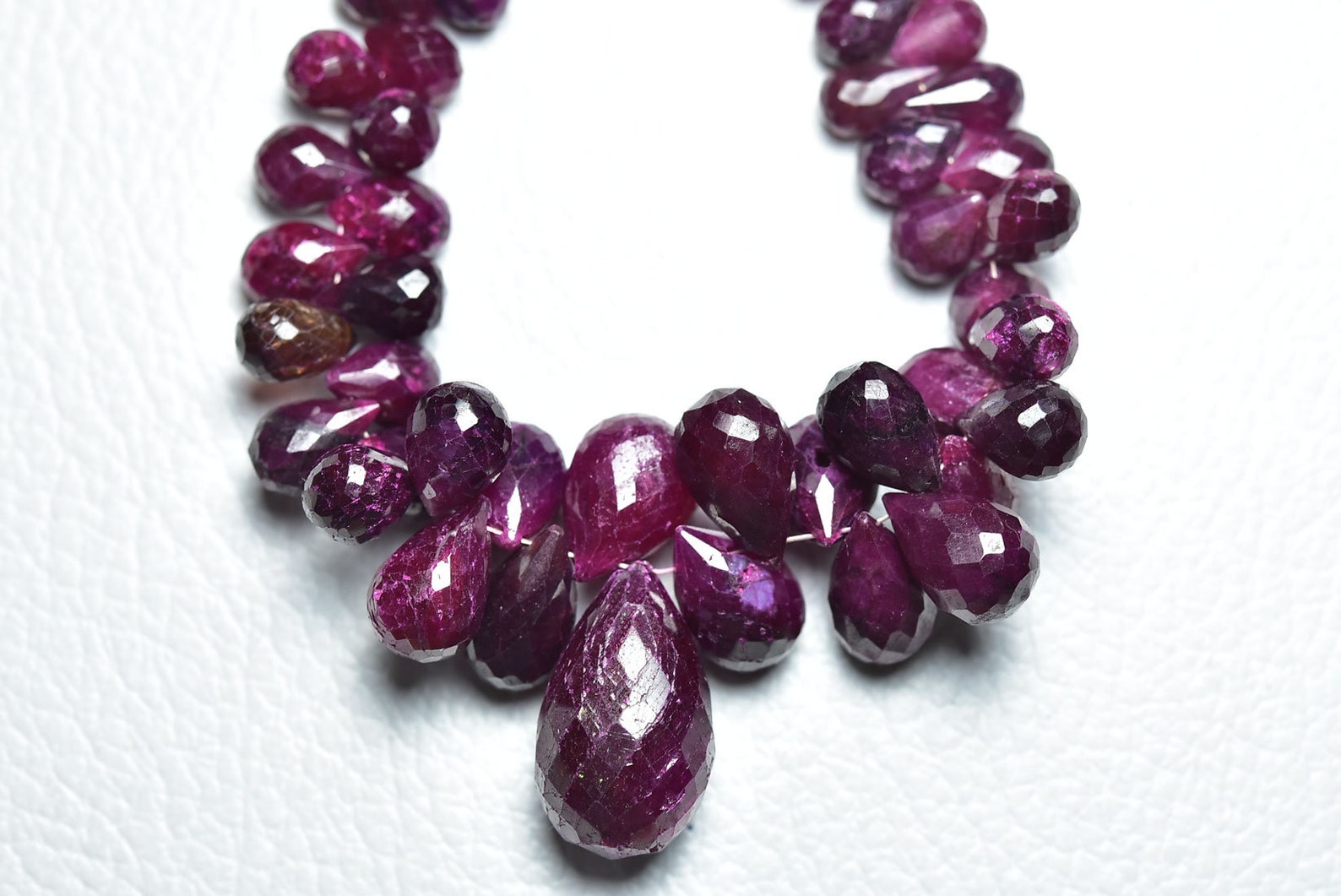 13 7mm 55 Pcs AA RUBY Beads Faceted Teardrops | Etsy