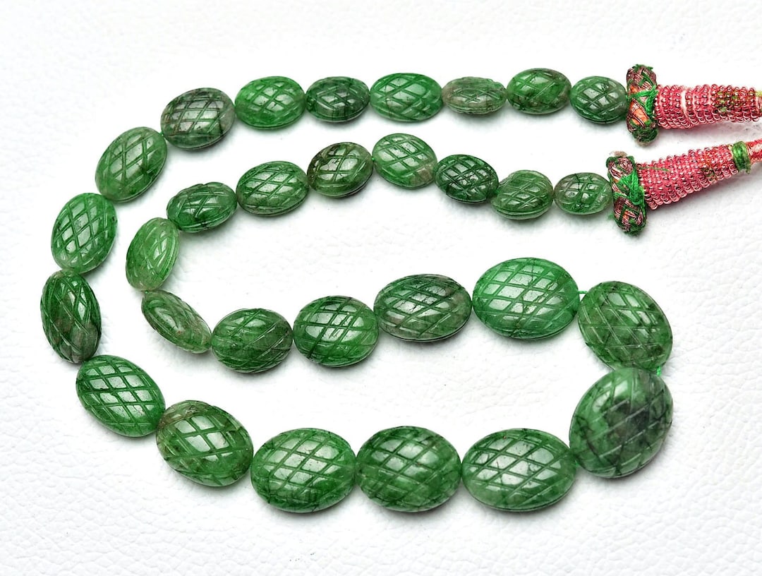 218 Cts Stunning Beryl Carved Oval Beads Beryl Oval Shape Bead Beryl ...