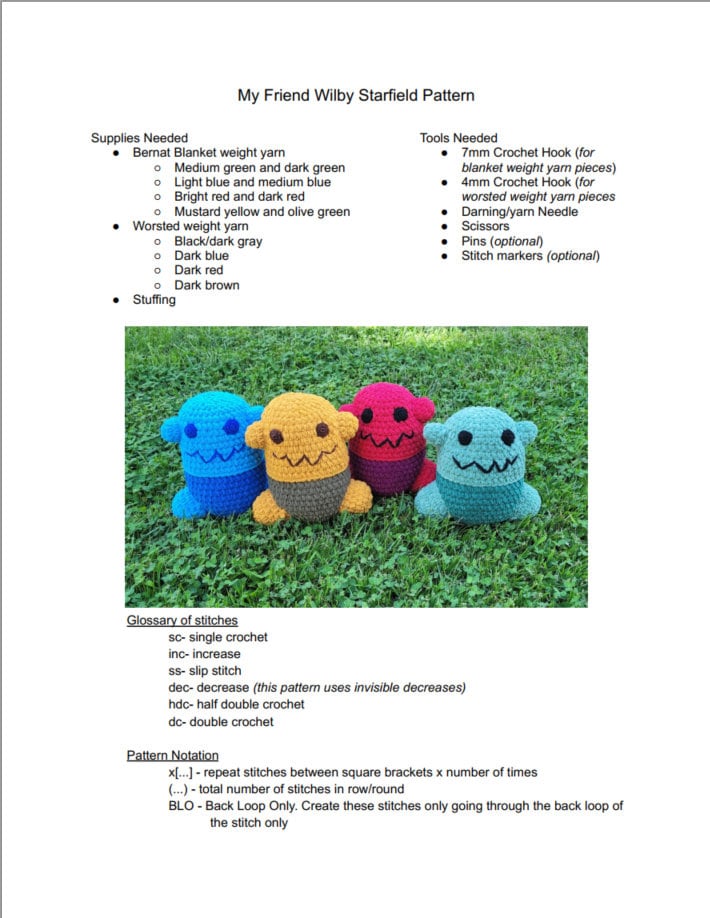 My Friend Wilby Starfield Crochet Pattern - Etsy