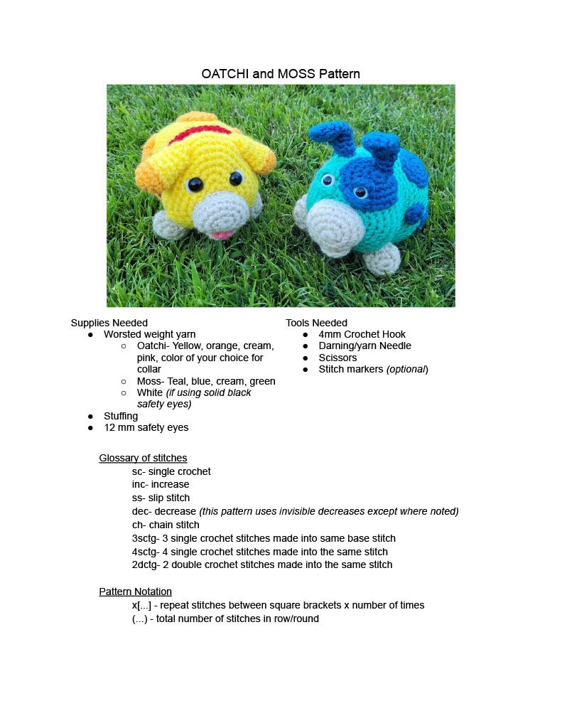 Oatchi & Moss Crochet Pattern Pikmin 4 - Etsy Australia
