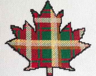 Tartan Canada Map, Canadian Tartan, Maple Leaf Tartan, Cross Stitch ...