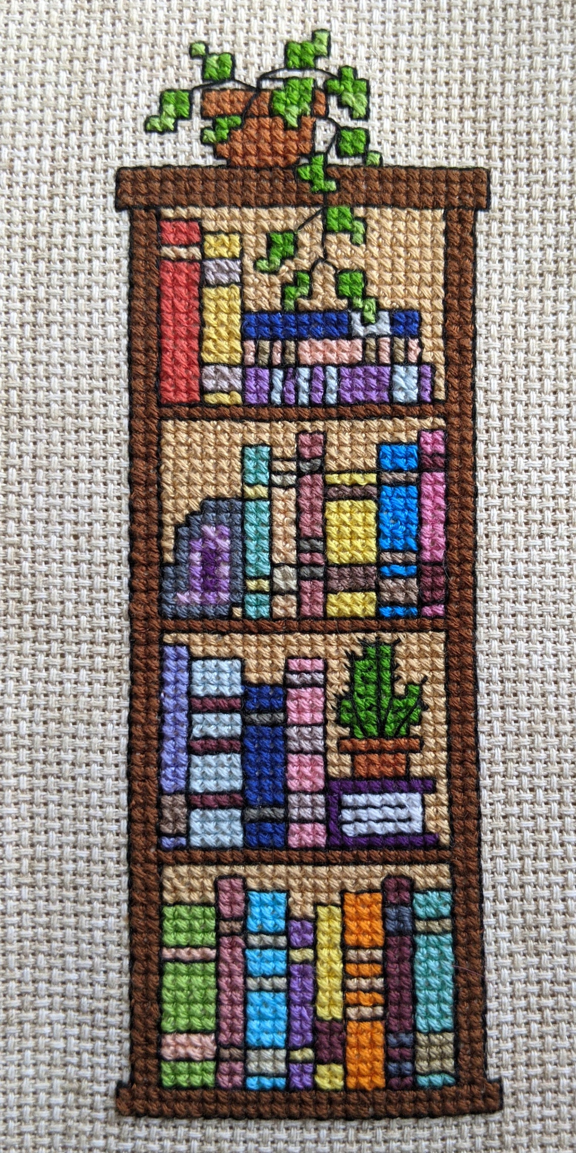 Bookshelf Cross Stitch Pattern: Library Decor (PDF Download) - Etsy