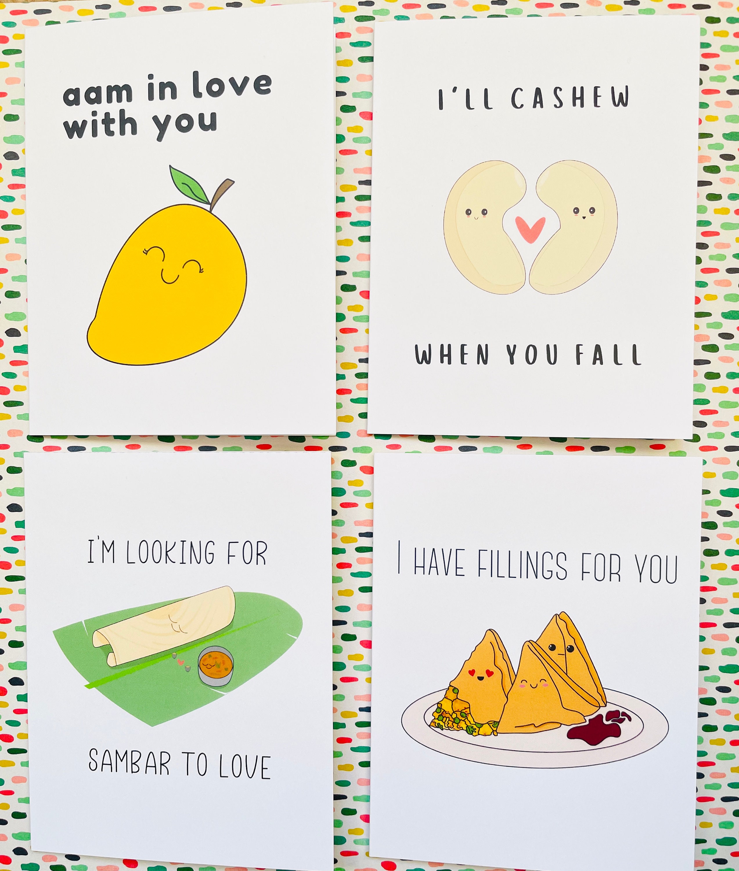 Cute Samosa Card Desi Food Puns, Desi Cards, Indian Art, Indian Snack ...