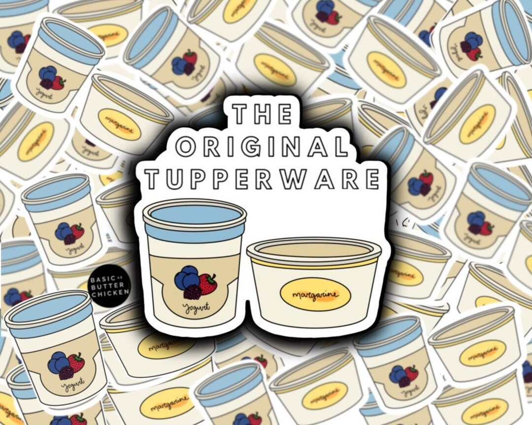 Cute Tupperware Magnet | Waterproof, Fridge, Refrigerator, Die Cut ...