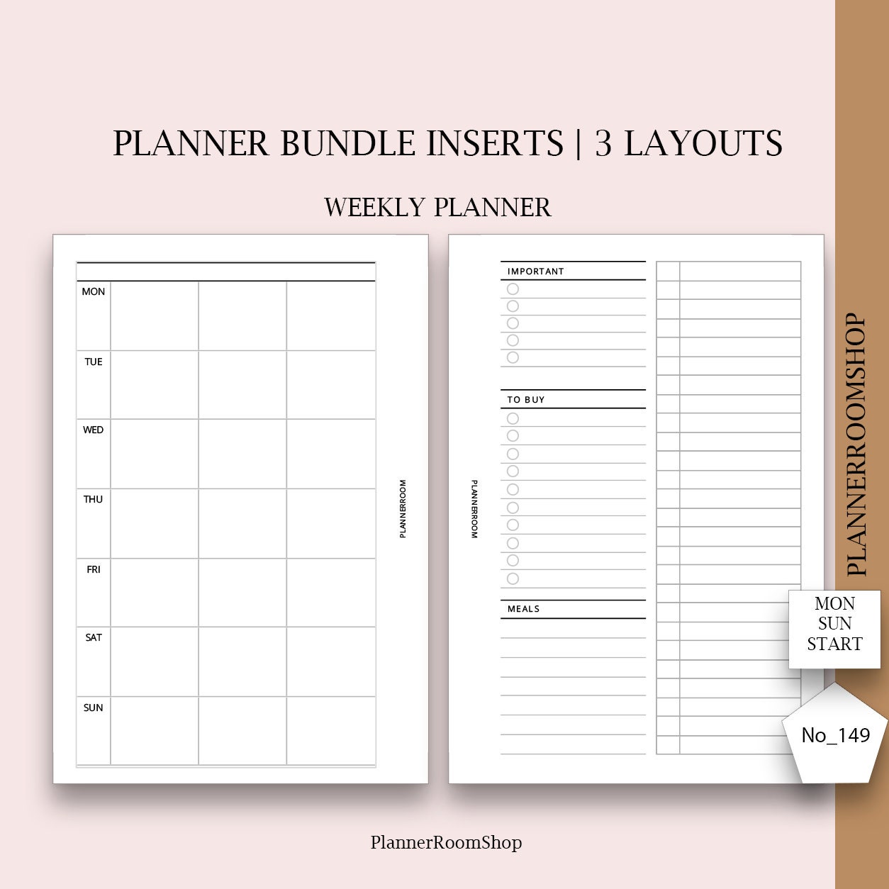 Printable Planner Bundle Undated Planner Printables A7 | Etsy