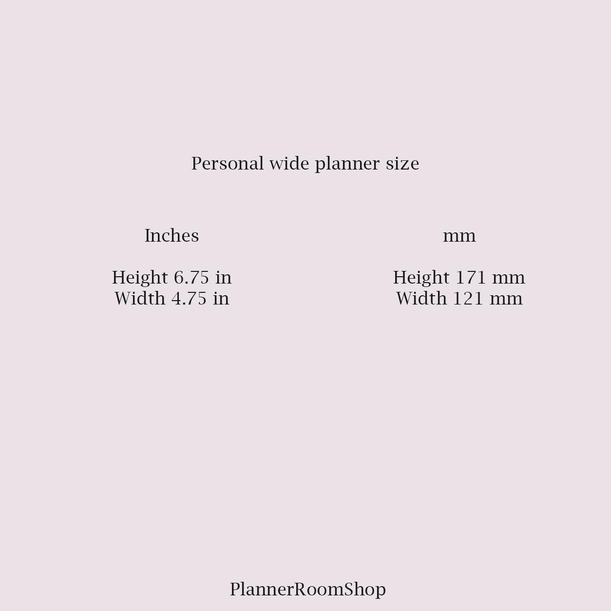 Personal Wide Rings Size – Printable Weekly Planner – Minimalist Weekly ...