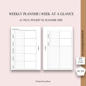 Horizontal Weekly Planner Pocket XL, Weekly Agenda WO2P, Weekly ...