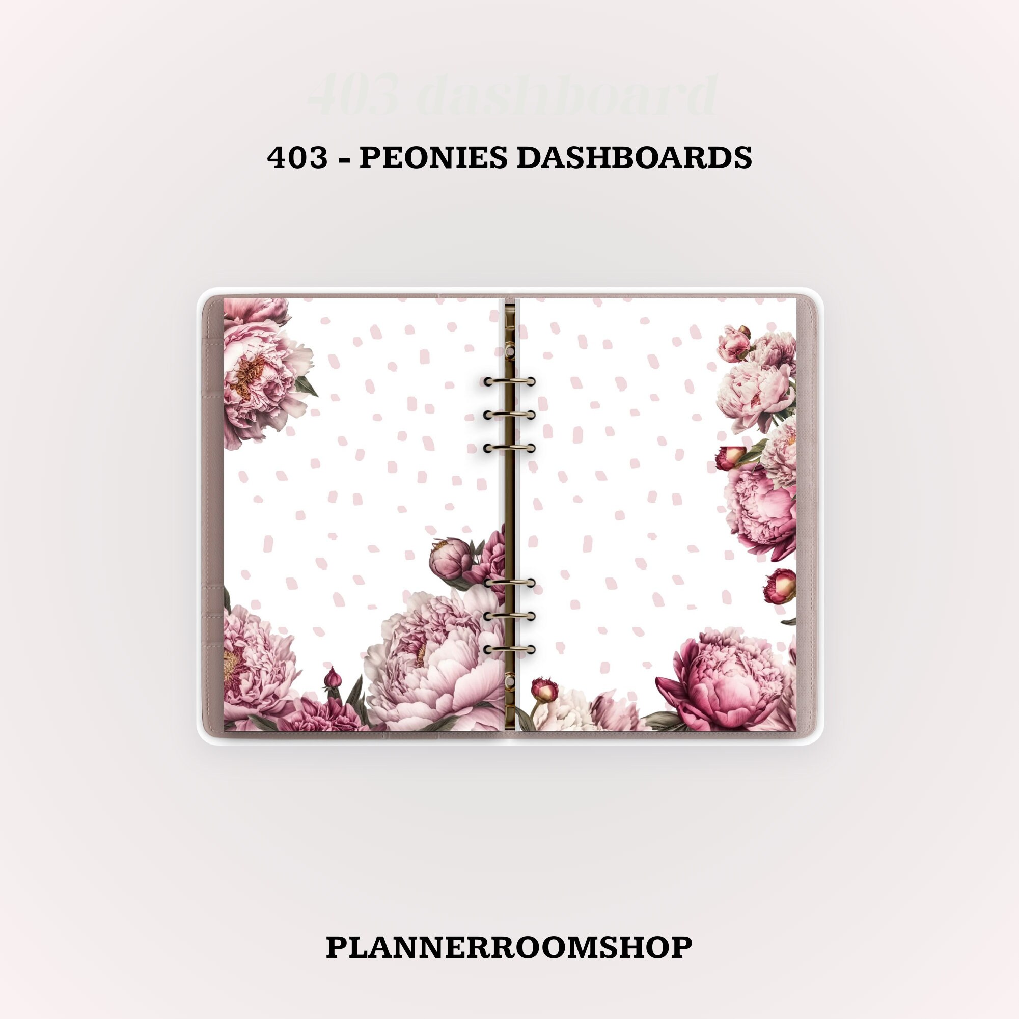 Printable Peonies Planner Dashboard, Floral Dashboars With Planner Girl ...