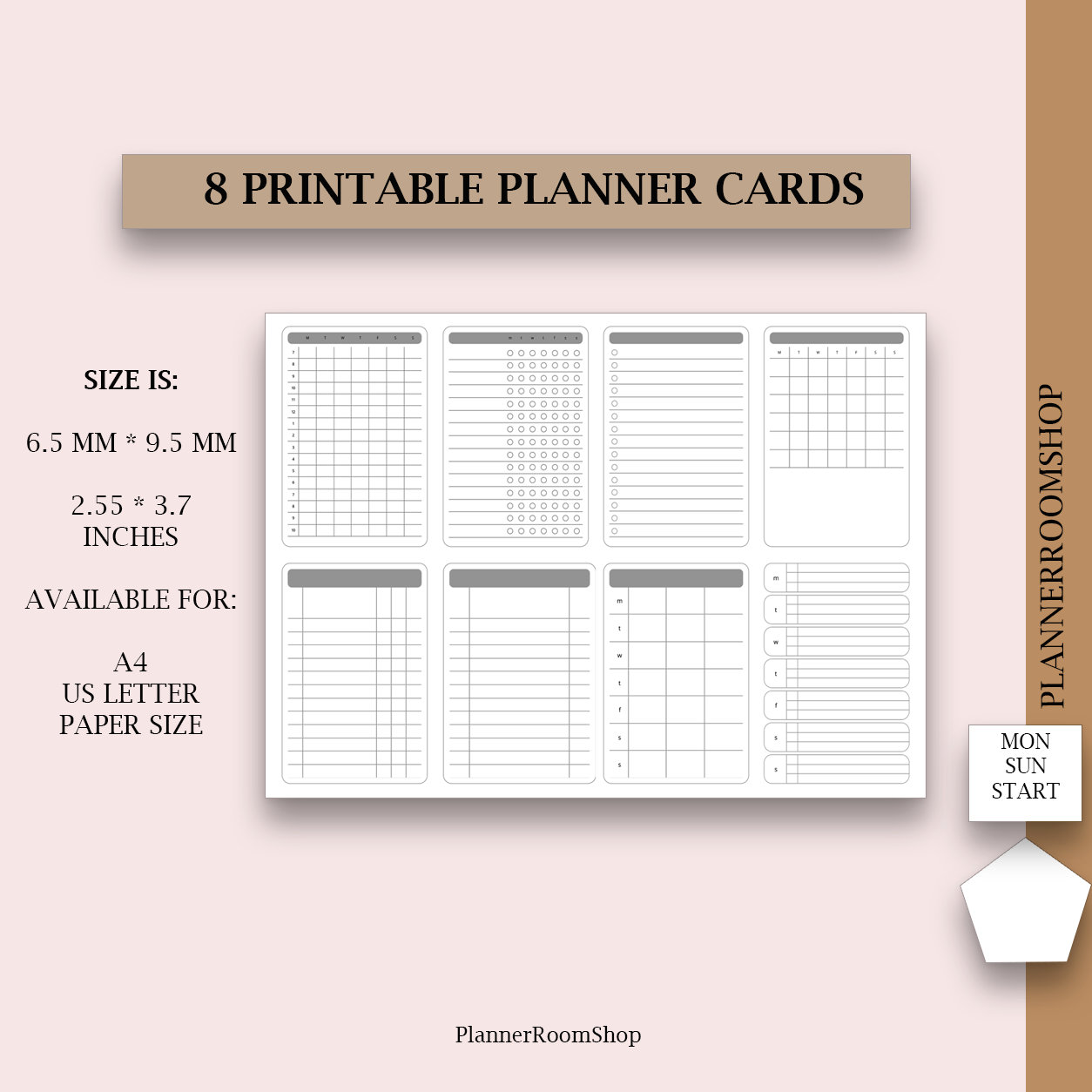 Printable Planner Cards, Meals Planner, Weekly Schedule, Weekly Habit ...
