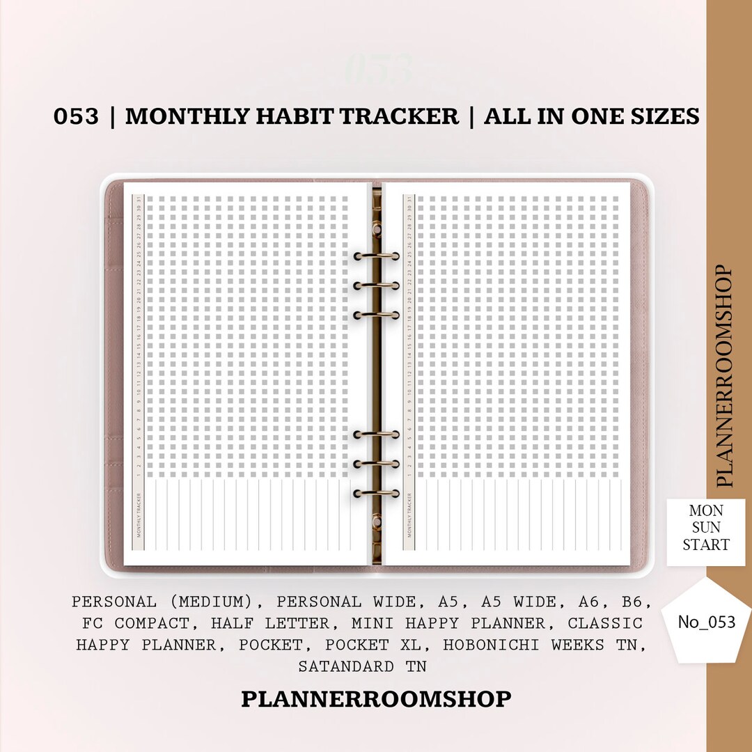 Habit Tracker Printable Planner Inserts, Habit Tracking Goal Tracker ...
