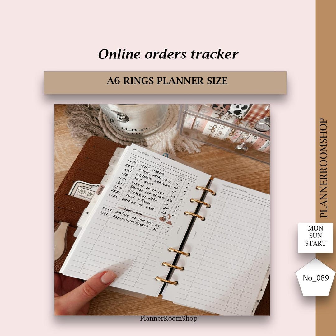 Order Tracker Printable, A6 Planner Inserts, Purchase Tracker, Online ...