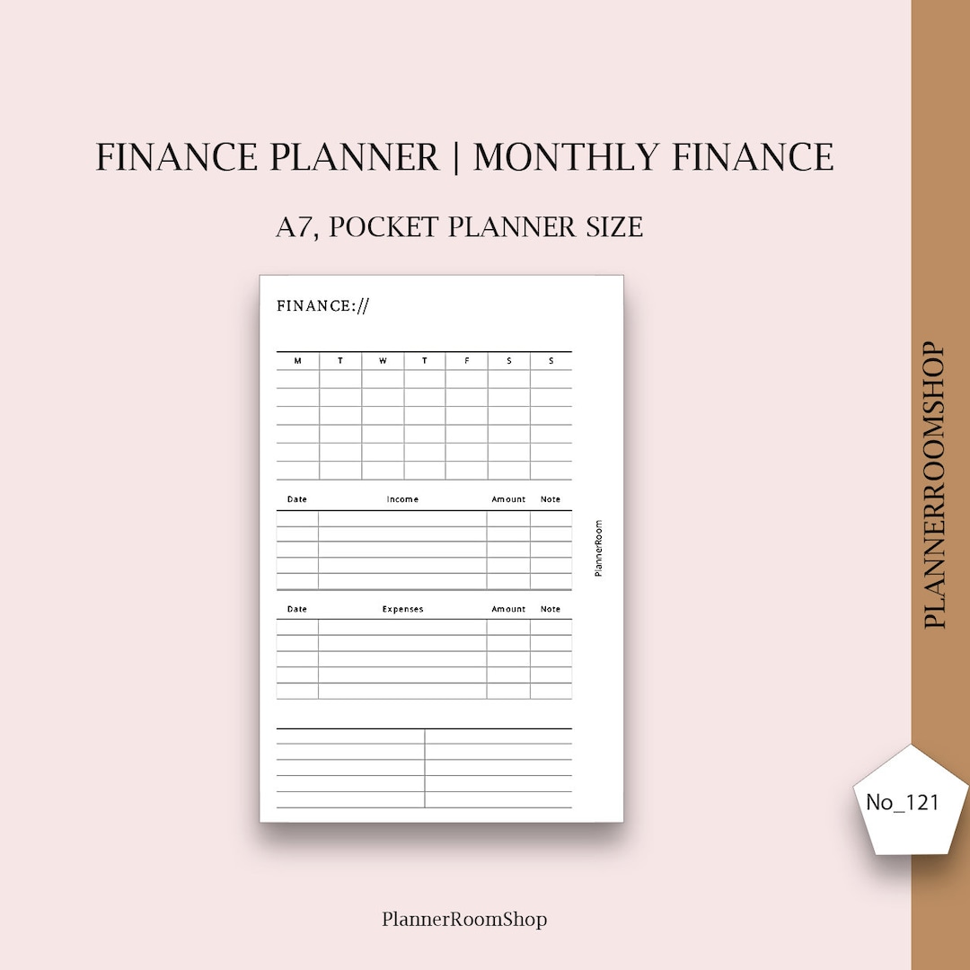 Financial Planner Inserts, Budget Planner, Pocket Planner Size, Finance ...