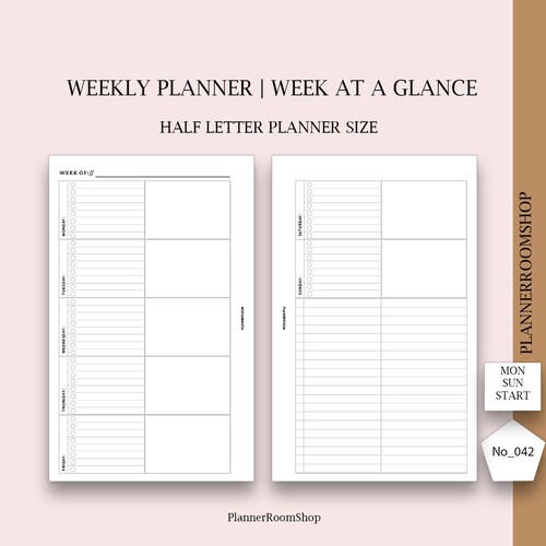 Daily Work Planner Half-letter Printable Inserts - Etsy