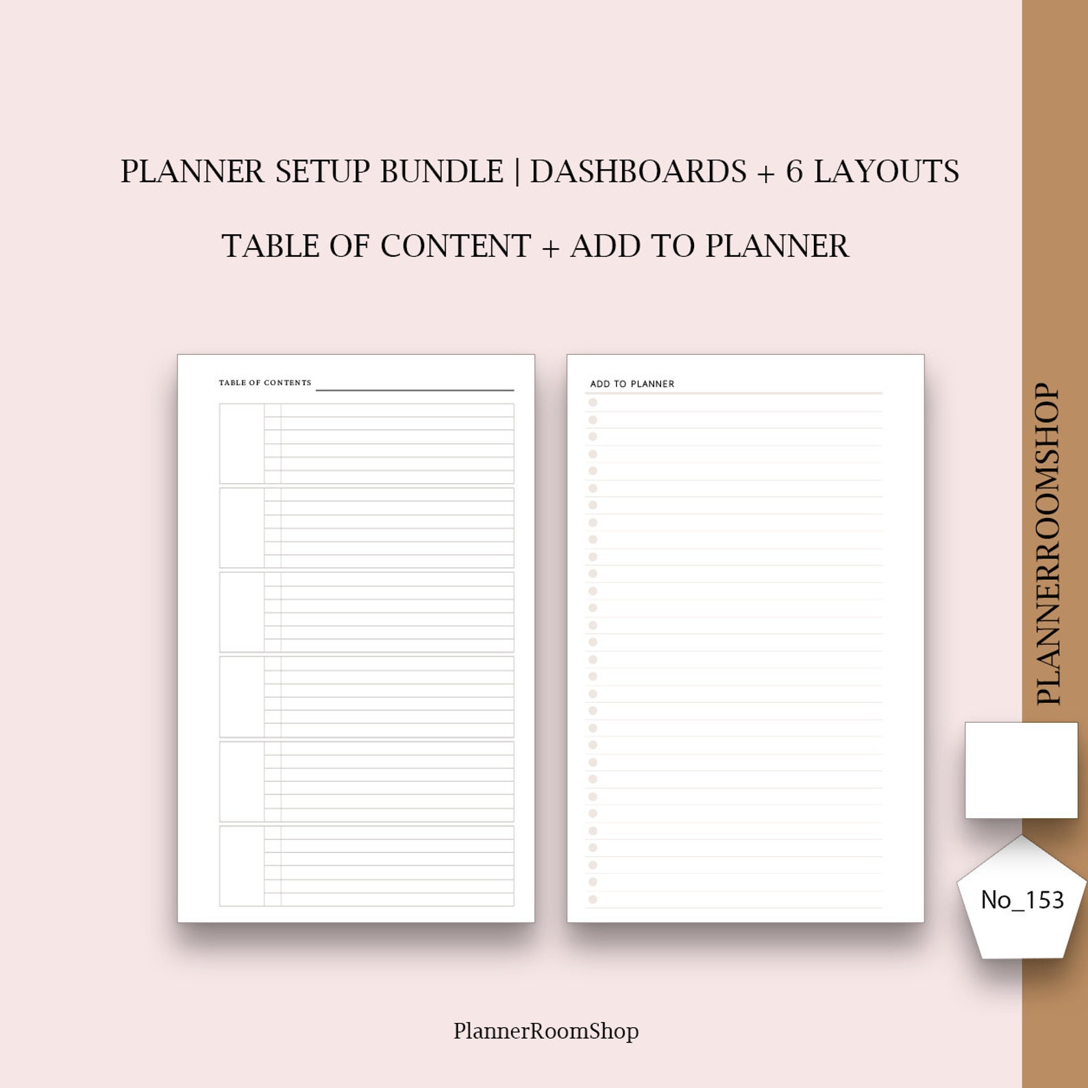 Planner Set up Bundle, Planner Organization, Table of Contents, Add to ...